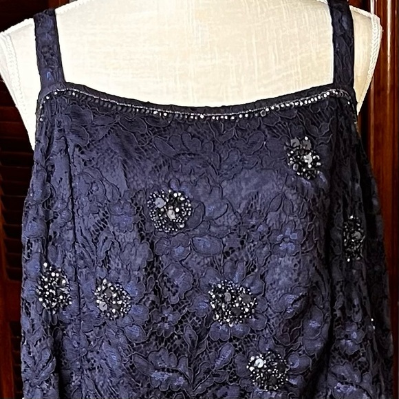 Roaman's | Dresses | New Roamans Blue Formal Maxi Dress Lace And Sequin ...